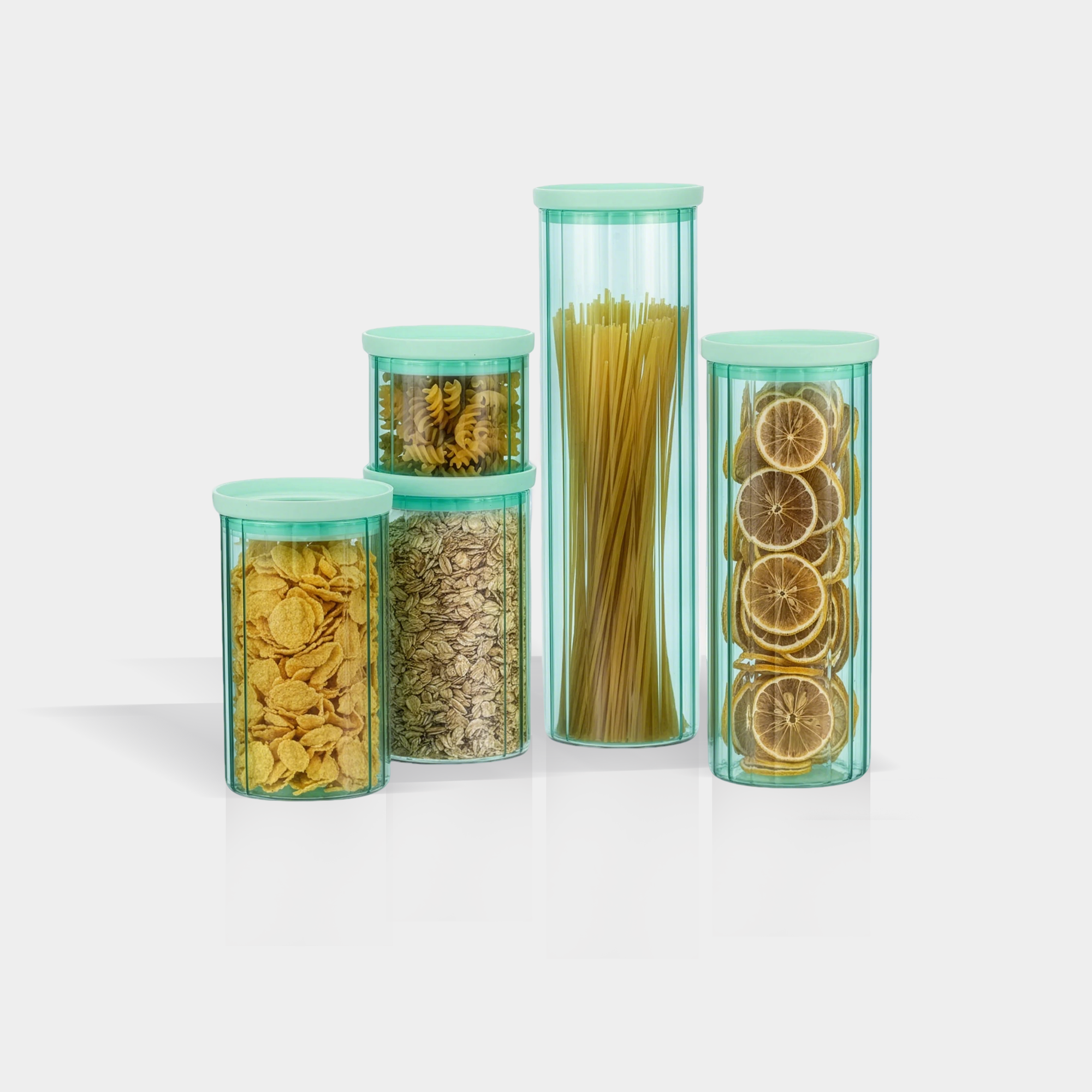 Glass Food Storage Jar Set with Glass Lids, Airtight & Heat‑Resistant