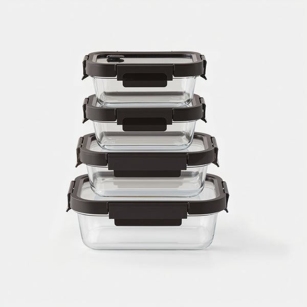 Rectangular Glass Food Storage Containers with Lids, Heat‑Resistant ...