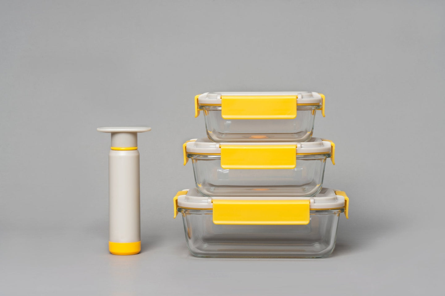 Yellow GENI-FRESH Glass Containers & Manual Pump – Genicook