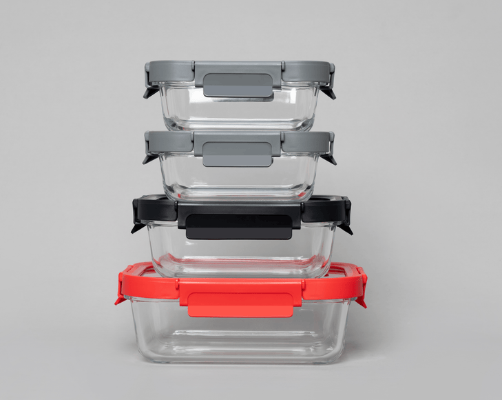 Genicook Borosilicate Tempered Glass Food Storage Containers with Pro ...